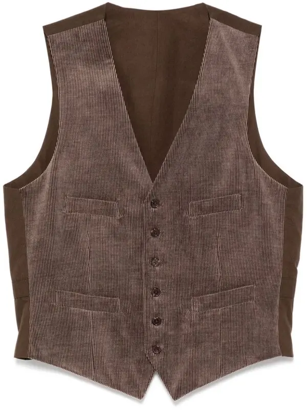 MAN ON THE BOON. Corduroy V-neck Vest