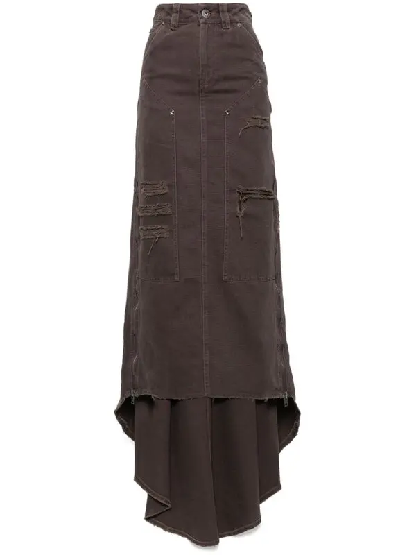 Vaquera Distressed High-low Skirt