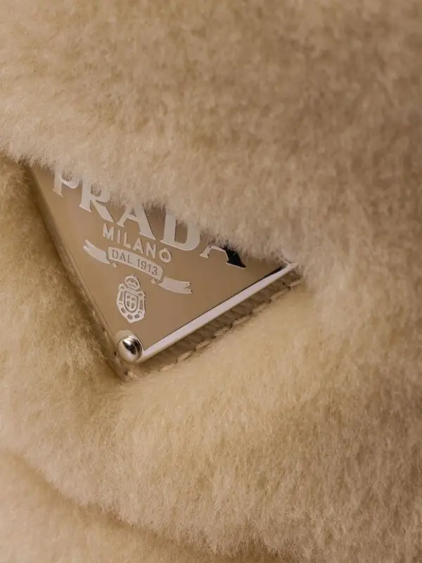 Prada Shearling Bucket Hat - Neutrals