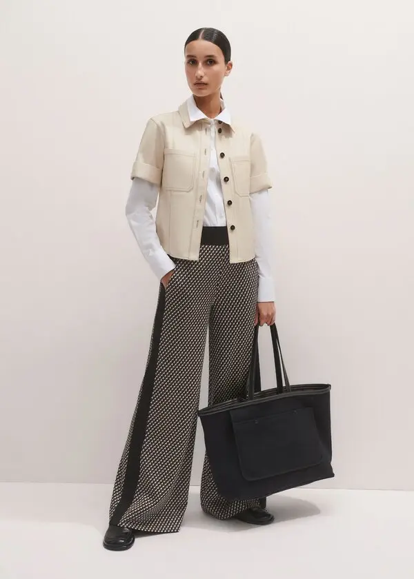 ME+EM Travel Tailoring Geo Jacquard Wide-leg Trousers