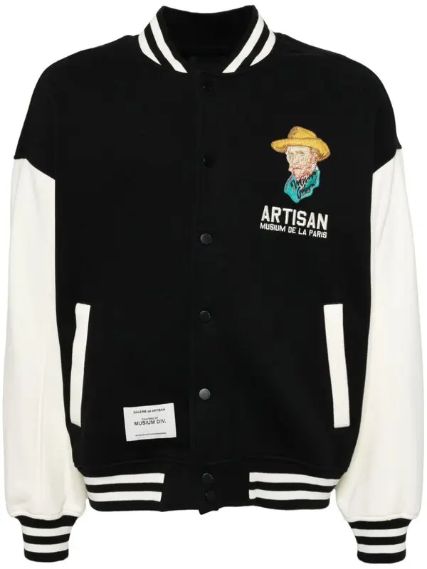 MUSIUM DIV. Logo-embroidered Bomber Jacket - Black