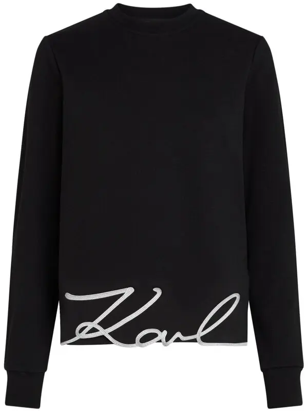 Karl Lagerfeld Hem Signature Sweatshirt - Black