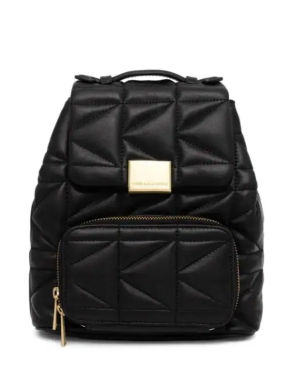 Karl Lagerfeld Small Quilted Backpack - Black | Editorialist display picture 2