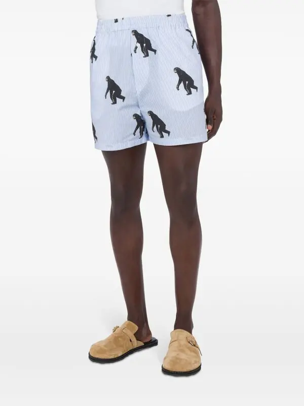 Moschino Graphic-print Striped Shorts