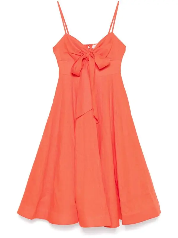 Zimmermann Crush Midi Dress - Orange