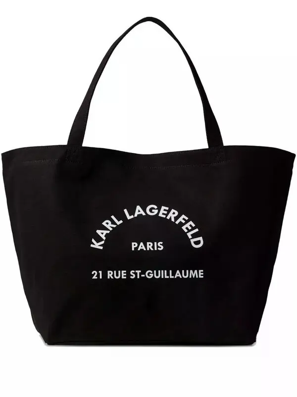 Karl Lagerfeld Rue St-guillaume Canvas Tote Bag - Black
