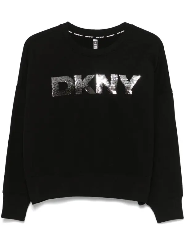 Dkny Sequined Logo Sweatshirt - Black