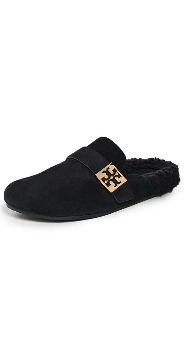 Tory Burch Mellow Shearling Mules - Perfect Black / Perfect Black