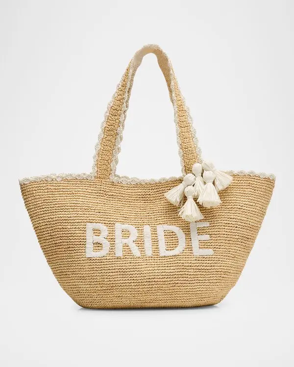 BTB LOS ANGELES Bride Raffia Tote Bag