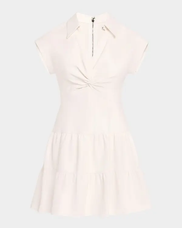 Alice + Olivia Mila Vegan Leather Mini Dress - Off White