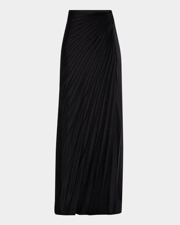 A.L.C. Bianca Pleated Maxi Skirt - Black