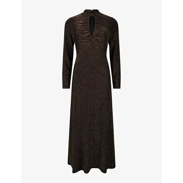 RO&ZO Keyhole-front Sparkle Maxi Dress