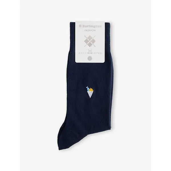 BURLINGTON Stretch-cotton And Polyamide Socks - Marine