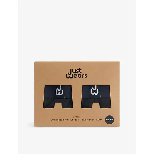 JUSTWEARS Pack Of Two Moisture-wicking Micromodal Trunks - Black