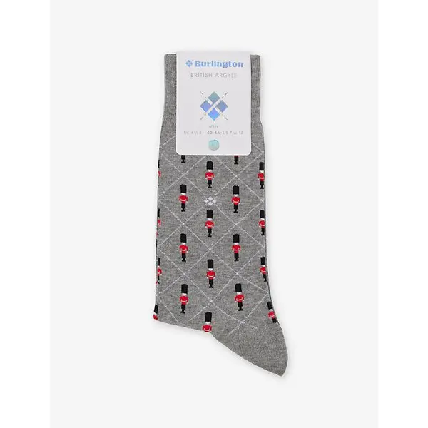BURLINGTON Guard Stretch-cotton And Polyamide Socks - 3400 Light Grey