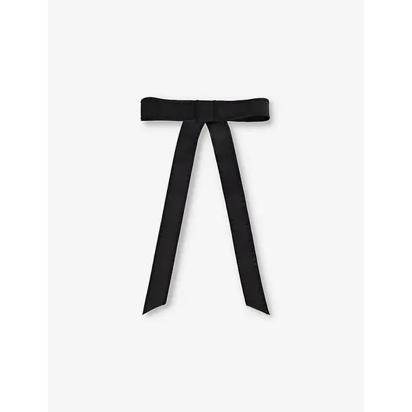 Lelet Ny Kate Topstitched Bow Barrette In Black - 75% Off 