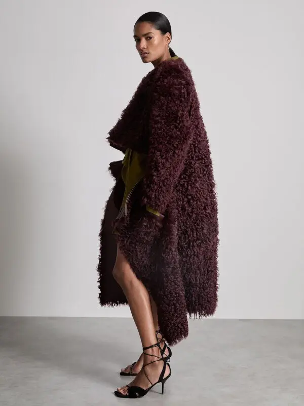 REISS Dianna Atelier Shearling Convertible Coat