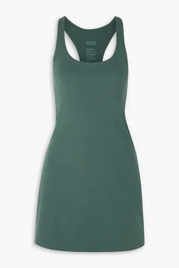 Girlfriend Collective Paloma Stretchjersey Tennis Dress In Forest Green -  84% Off | Editorialist