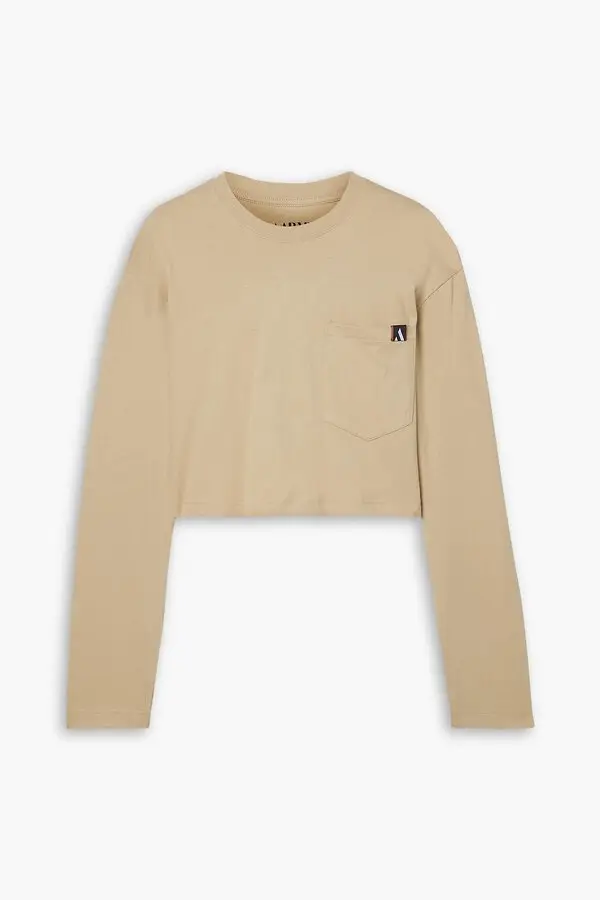 AARMY Cropped Cotton-jersey T-shirt