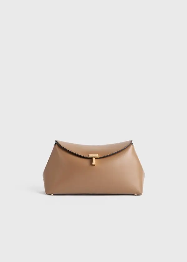 TOTÊME T-lock Leather Clutch - Camel