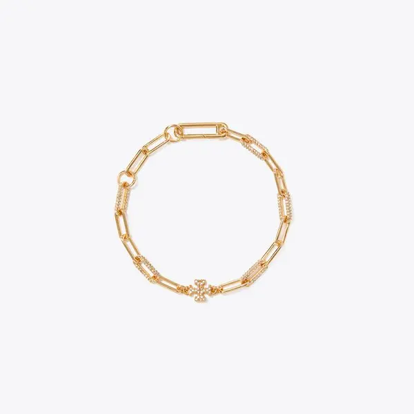Tory Burch Good Luck Chain Pavé Bracelet