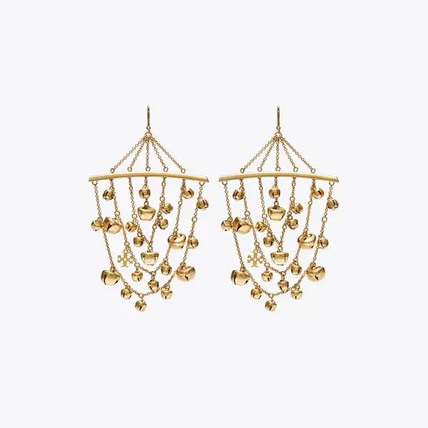 Tory Burch Bell Earrings - Antique Light Brass