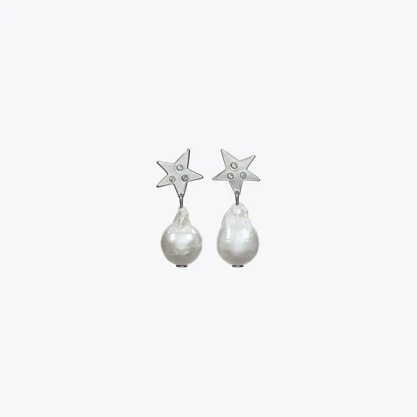 Tory Burch Star Pearl Drop Earrings