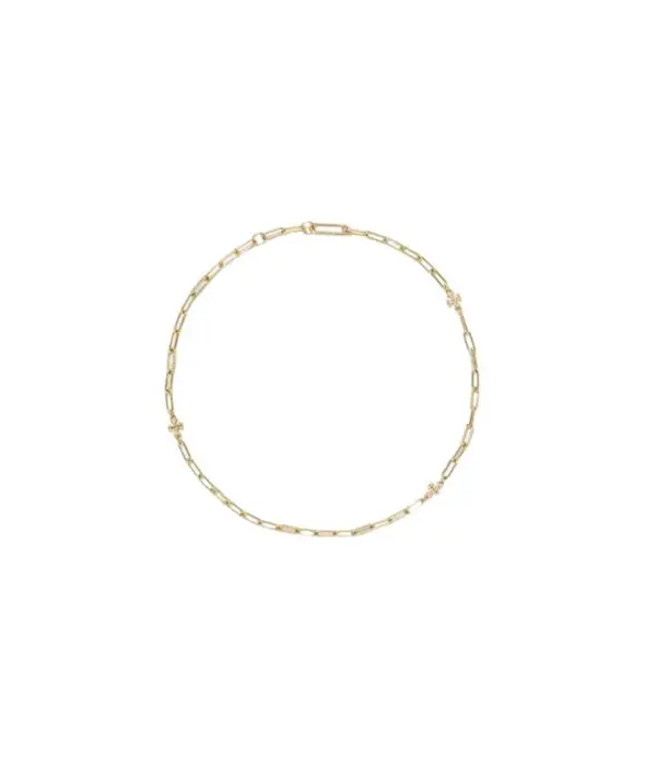 Tory Burch Good Luck Chain Pavé Necklace - Tory Gold/crystal