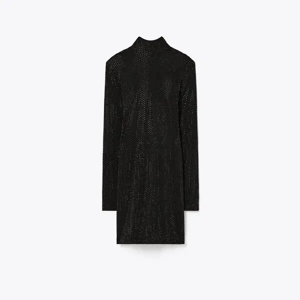Tory Burch Embellished Viscose Turtleneck Dress