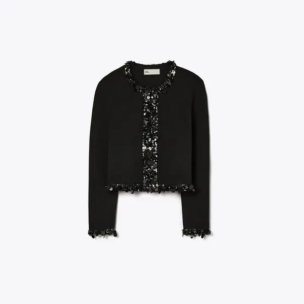 Tory Burch Embellished Cropped Cardigan