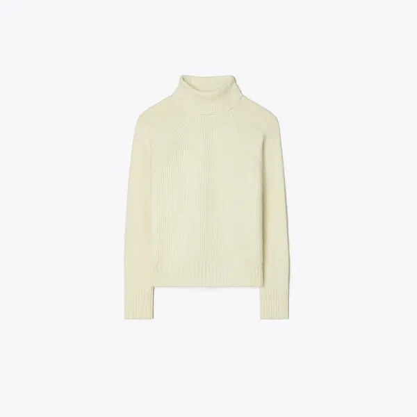 Tory Burch Wool Turtleneck Sweater - New Ivory