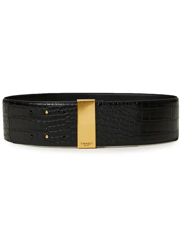 TWINSET Embossed Crocodile High-waisted Belt