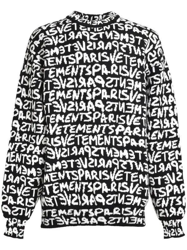 Vetements Intarsia-knit Jumper - Black