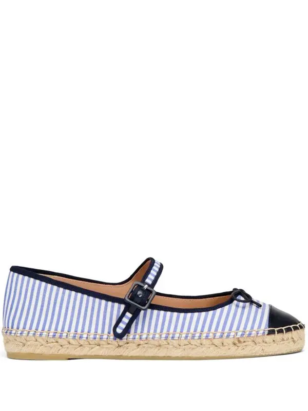 MALONE SOULIERS Striped Espadrille Ballerinas - Blue