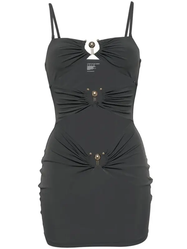 Christopher Esber Pierced Orbit Mini Dress - Grey
