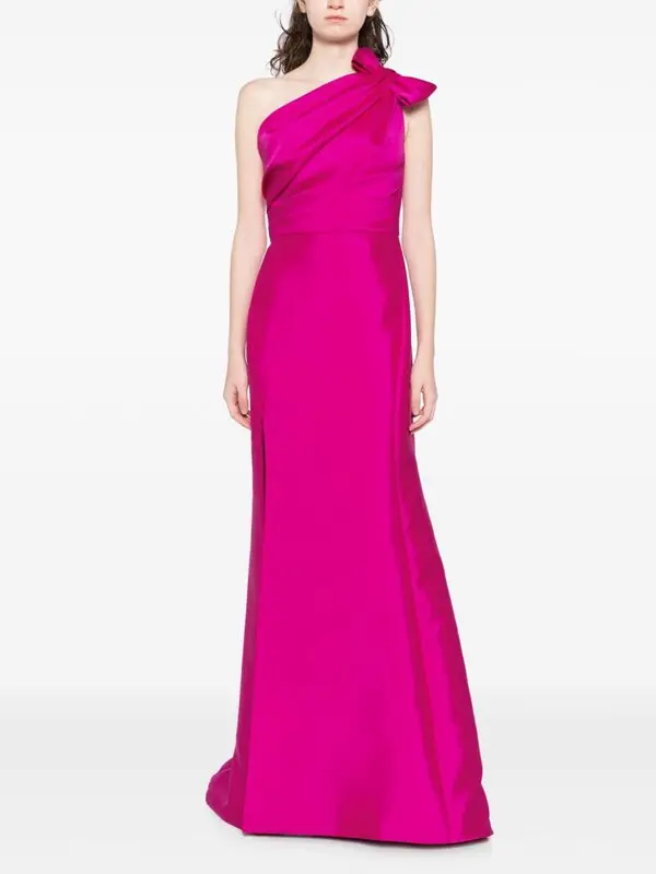 Amsale Mikado One-shoulder Gown - Purple