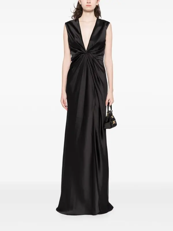 Amsale Fluid Draped Dress - Black