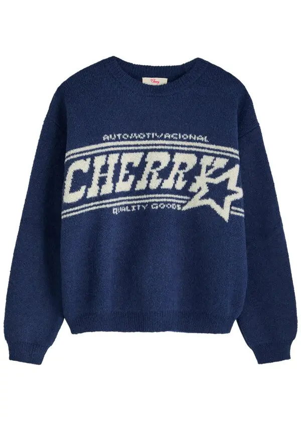 CHERRY LOS ANGELES Logo-intarsia Alpaca-blend Jumper
