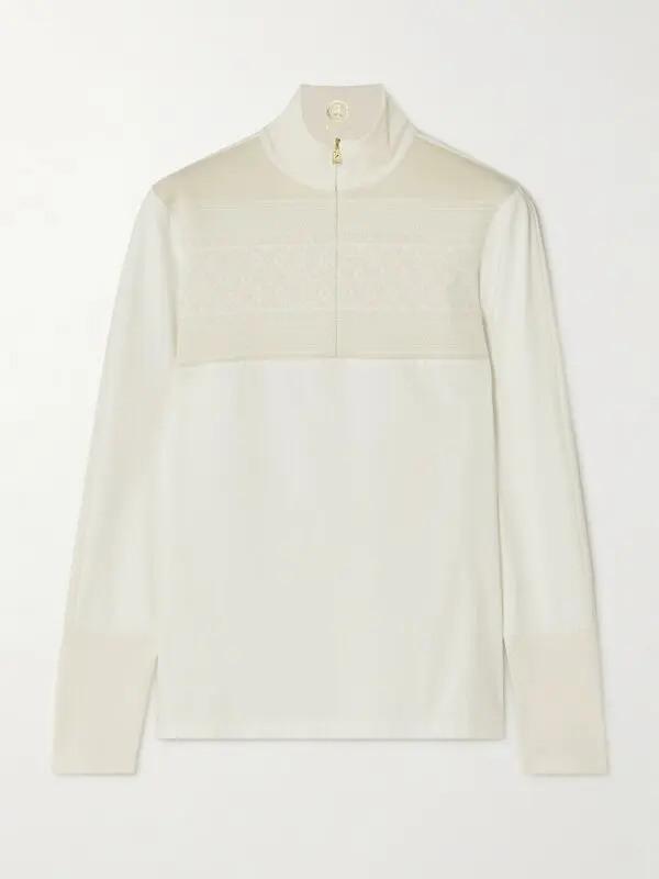 Bogner Elissa Intarsia Knit-trimmed Stretch-jersey Base Layer