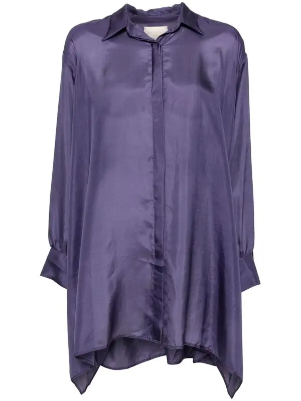 SHANSHAN RUAN Washed Silk Apron Shirt