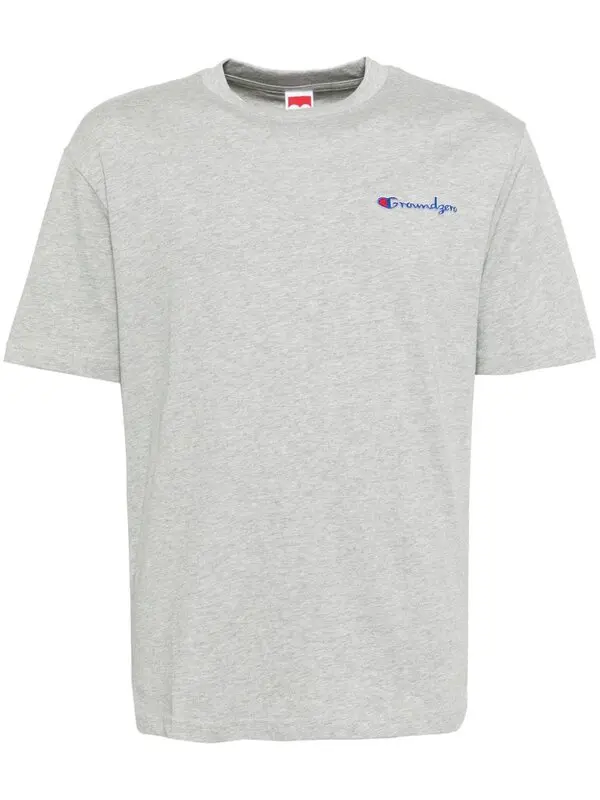 GROUND ZERO Logo Print Cotton T-shirt - Grey