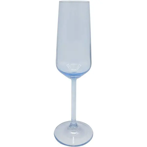 MARIPOSA Fine Line Set Of 4 Glass Champagne Flutes - Blue