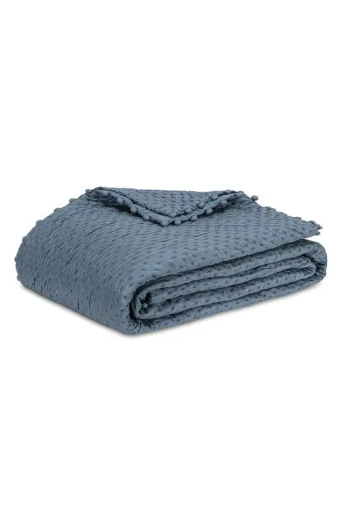MATOUK Margaret Pompom Quilted Silk Comforter - Evening