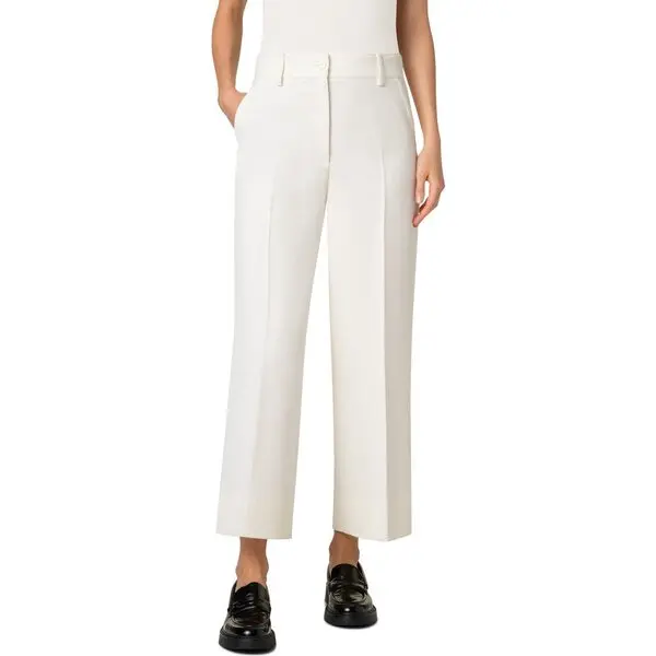 Akris Chiara Wool Tricotine Crop Pants