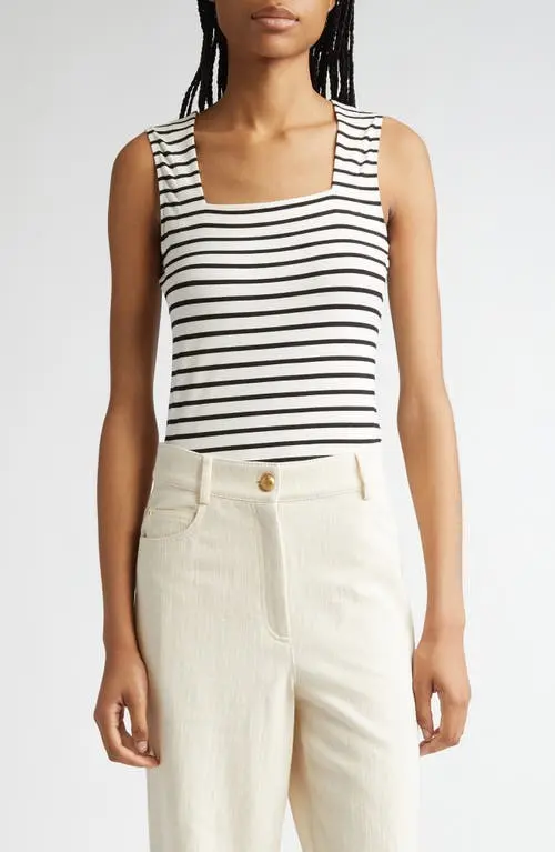 Akris Stripe Square Neck Tank