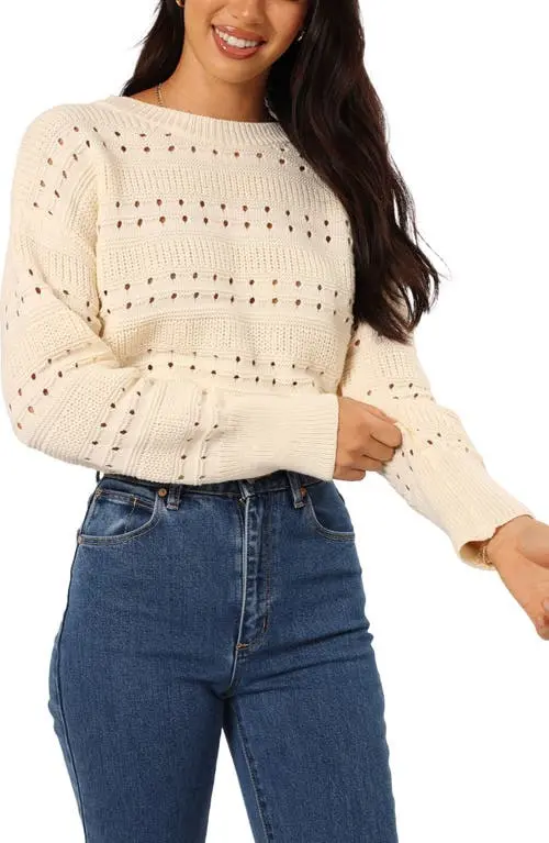 PETAL & PUP Watton Open Stitch Crewneck Sweater