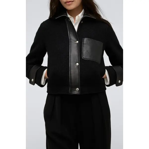KENNETH COLE Wool Blend Crop Jacket