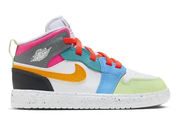JORDAN 1 Mid Alt Se Taxi Sneakers - White/dark Shadow/hyper Pink