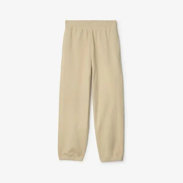 Burberry Check Label Cotton Jogging Pants - Nutmeg