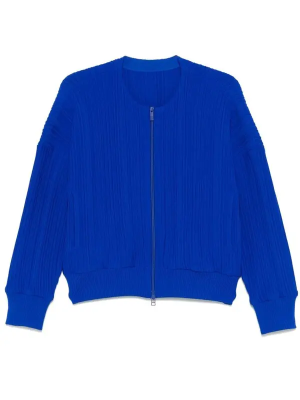 Issey Miyake Crepe Knit Jacket - Blue